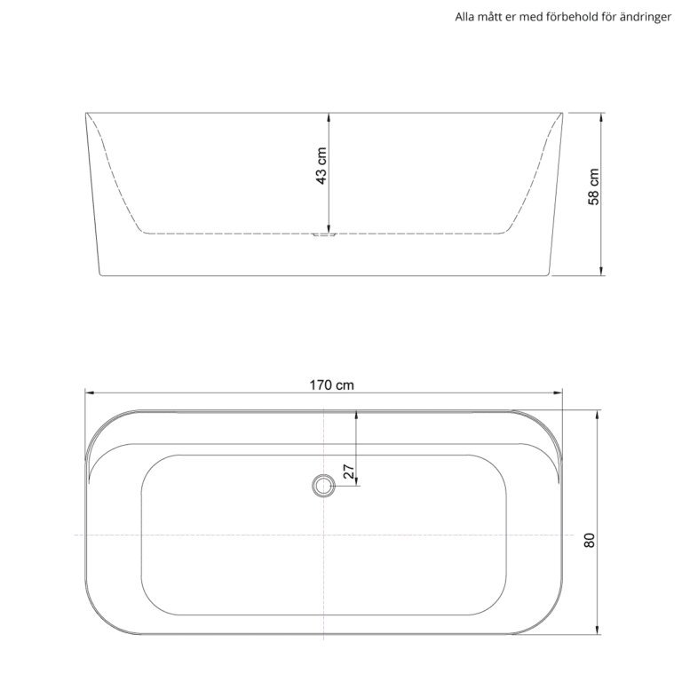 Badkar Svaneke i vit matt sanitetsakryl - Spa Kompaniet
